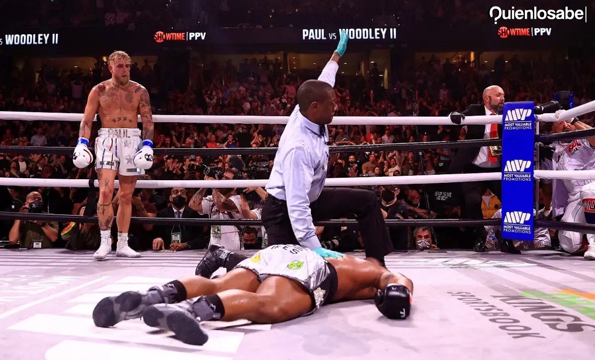 Jake Paul logra espectacular KO contra Tyron Woodley. - Quien Lo Sabe